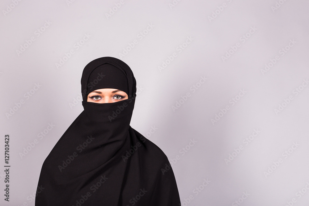 Beautiful Muslim girl wearing burqa closeup Stock Photo | Adobe Stock