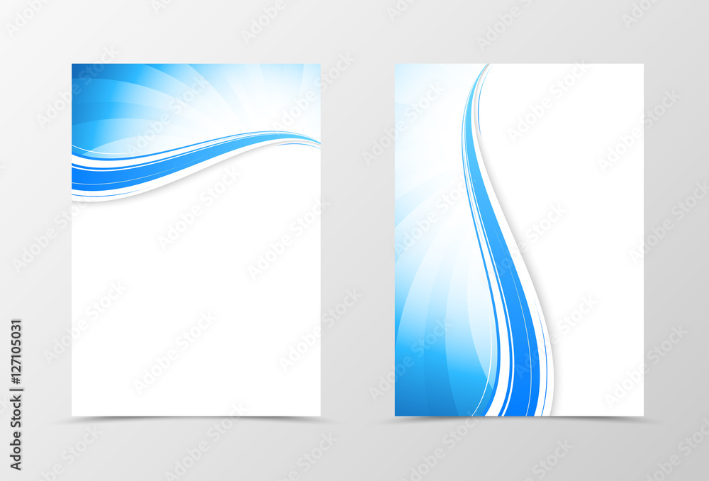 Front and back dynamic wavy flyer template design Stock Vector | Adobe ...