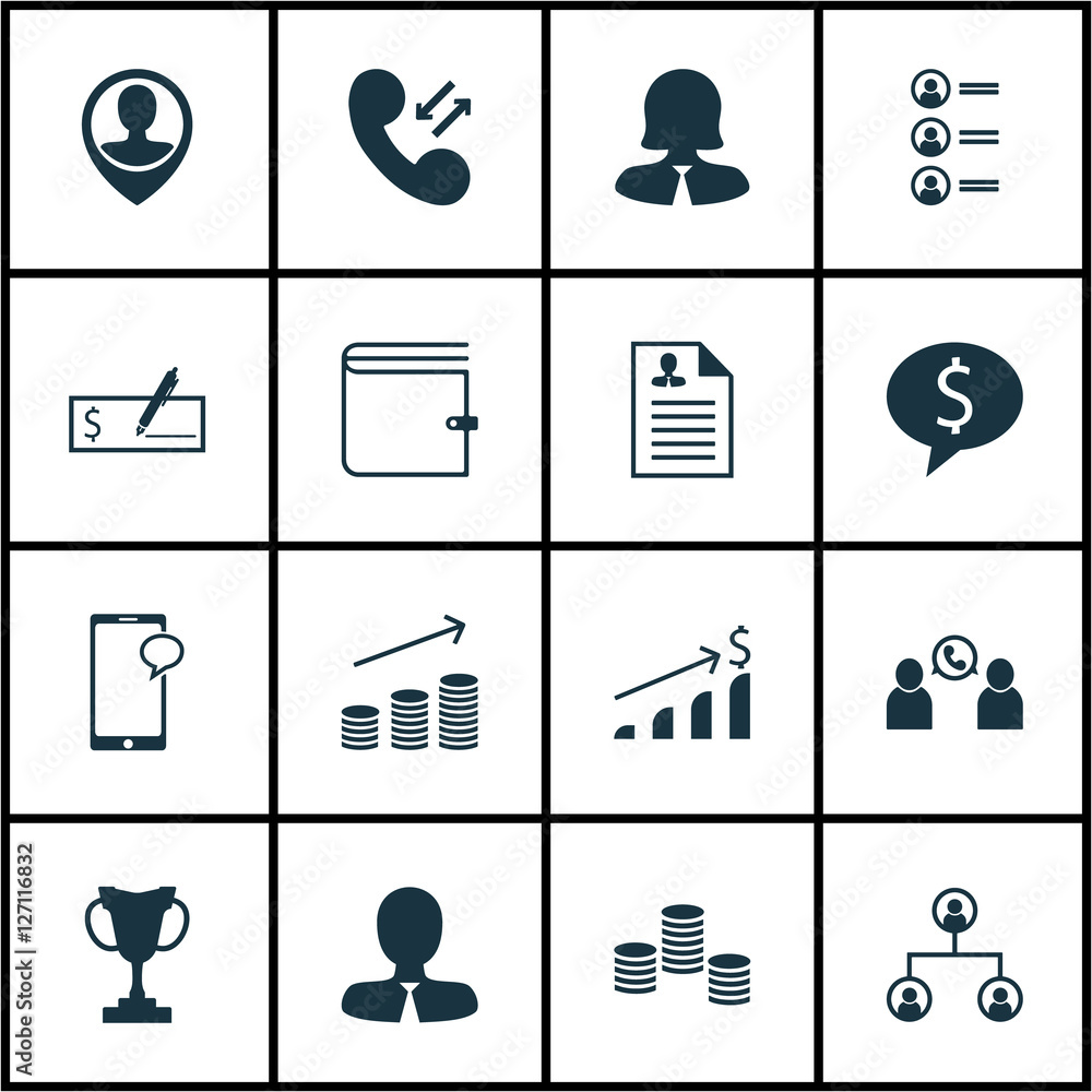 Set Of Hr Icons On Manager, Business Woman And Job Applicants Topics ...
