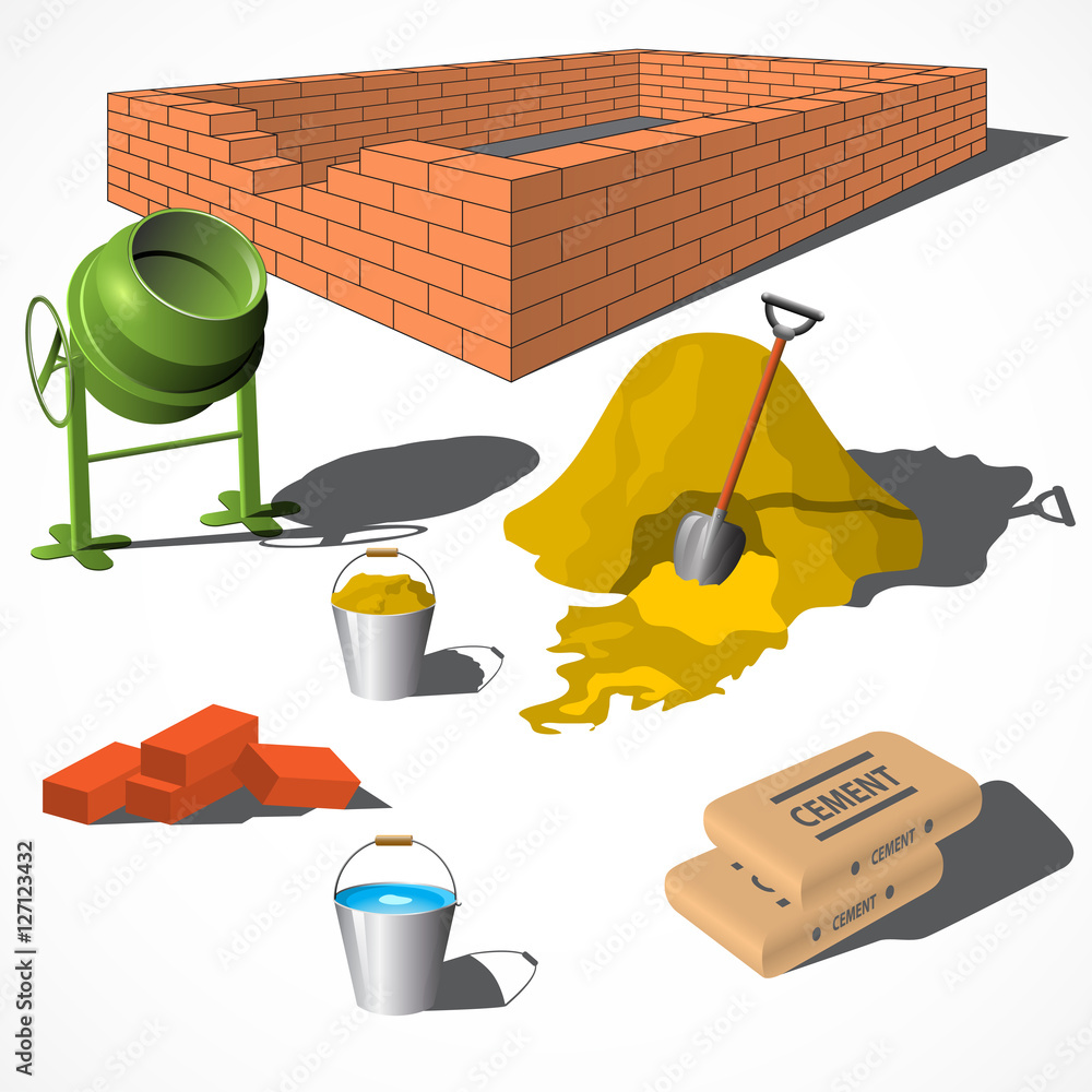 Construction site. Building materials. Construction materials. Stock ...