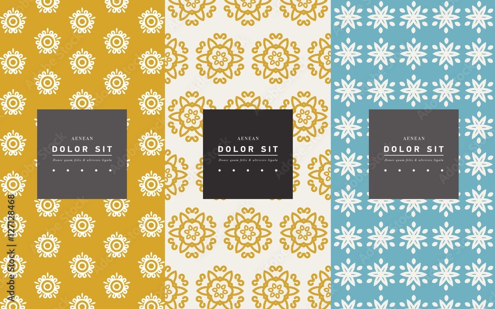 Vector set of packaging design templates, linear patterns Stock Vector ...