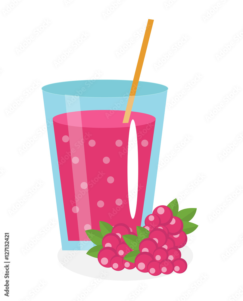 Raspberry juice in a glass. Fresh isolated on white background. fruit ...