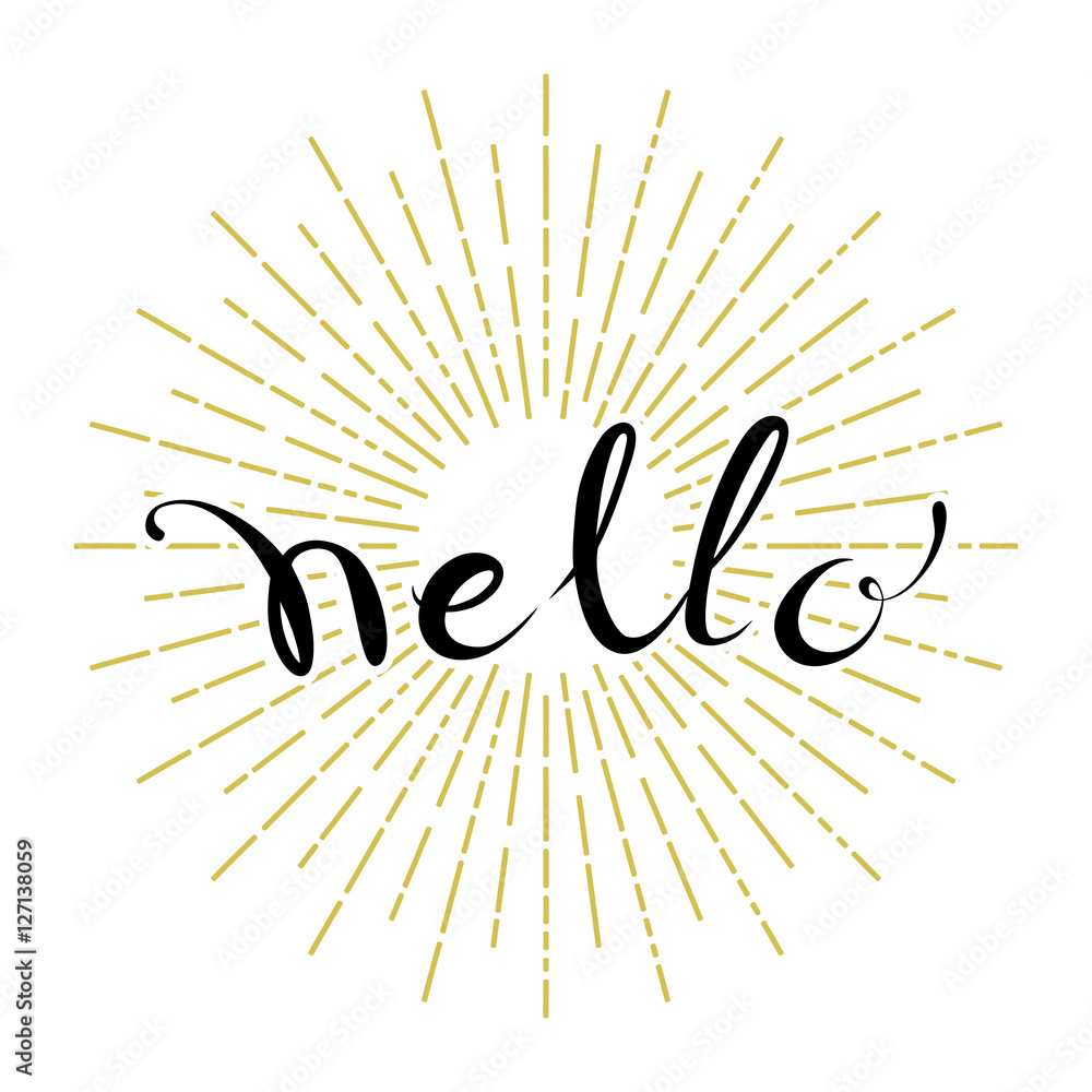Hello hand lettering Stock Vector | Adobe Stock