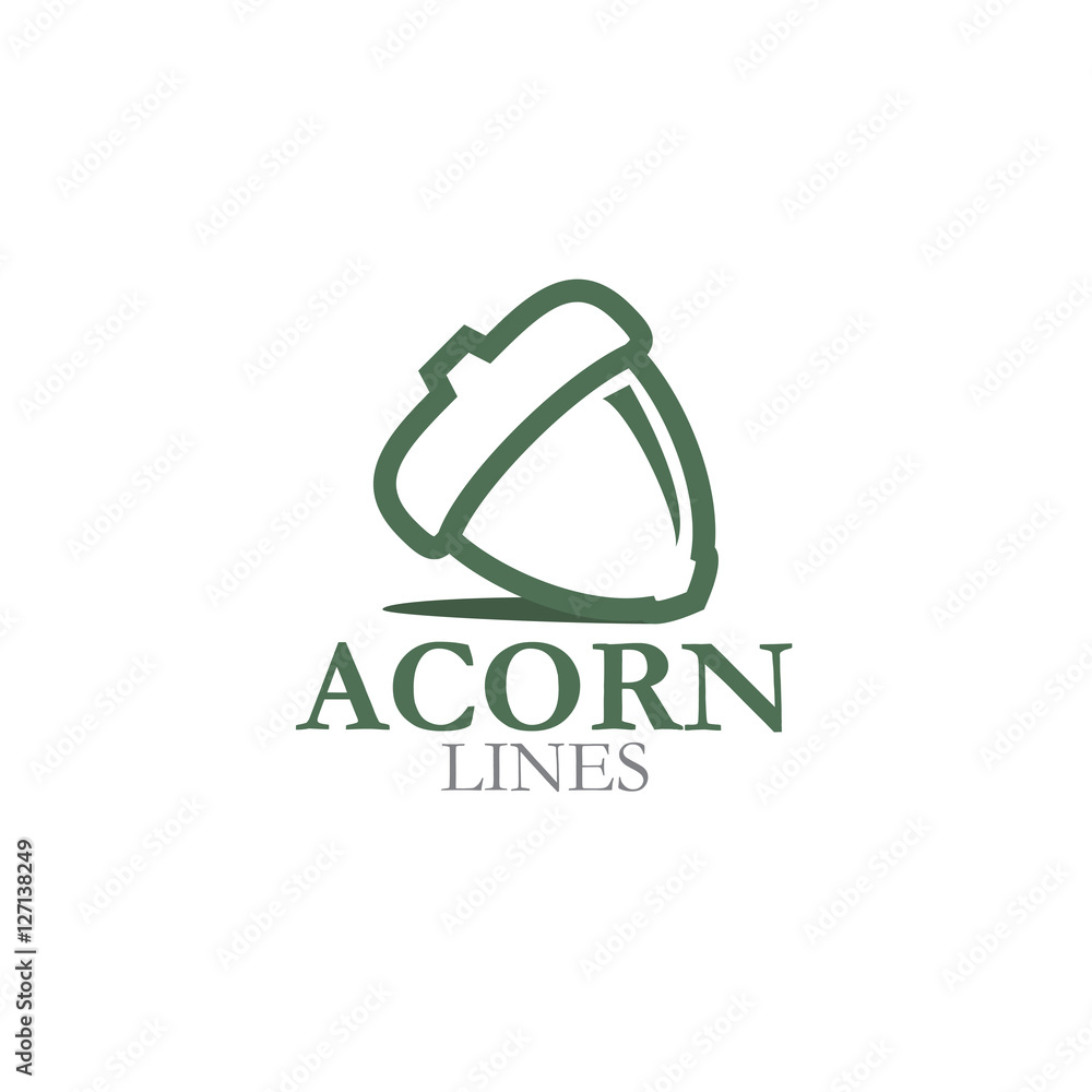 oak acorn leaf tree concept logo icon Stock Vector | Adobe Stock