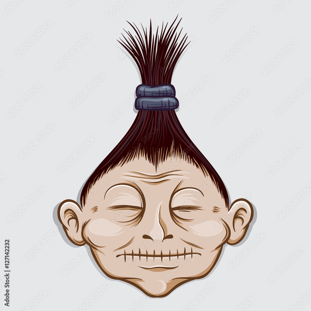 Creepy Old Woman Shrinking Head Stock Vector | Adobe Stock