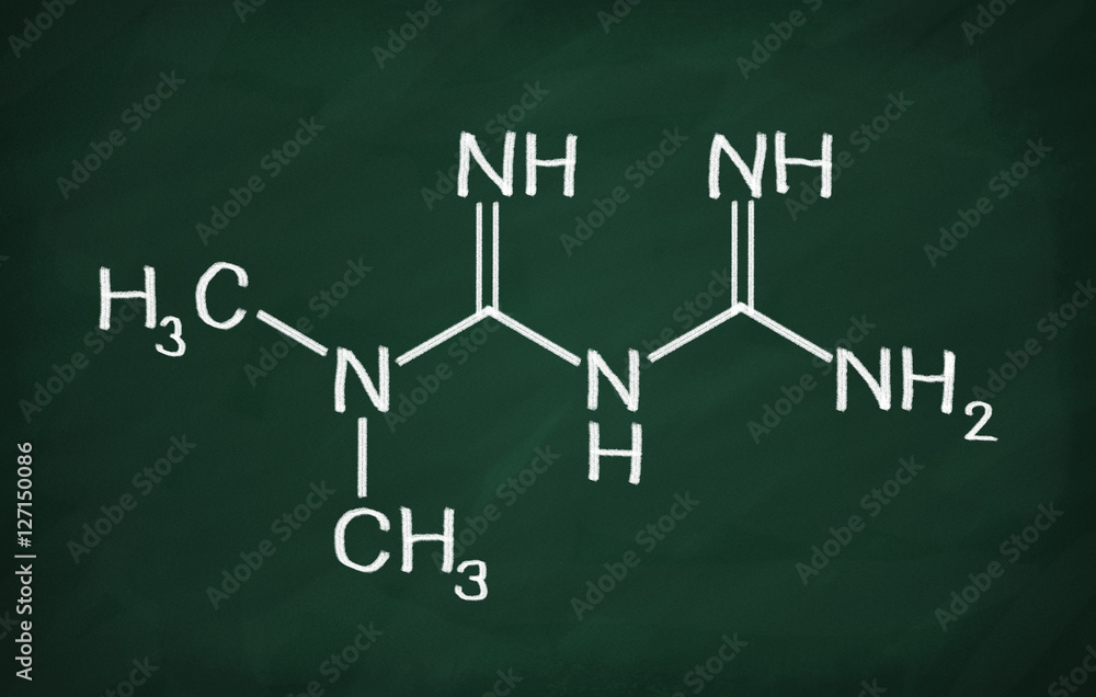 Structural model of Metformin Stock Illustration | Adobe Stock