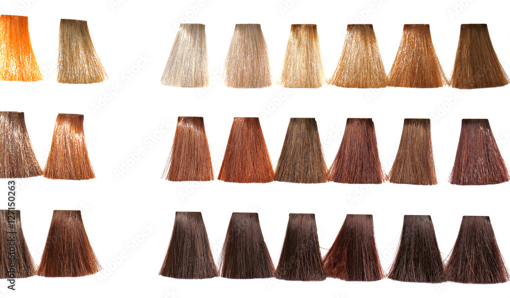 Palette tints for hair dyeing in catalog Stock Photo | Adobe Stock