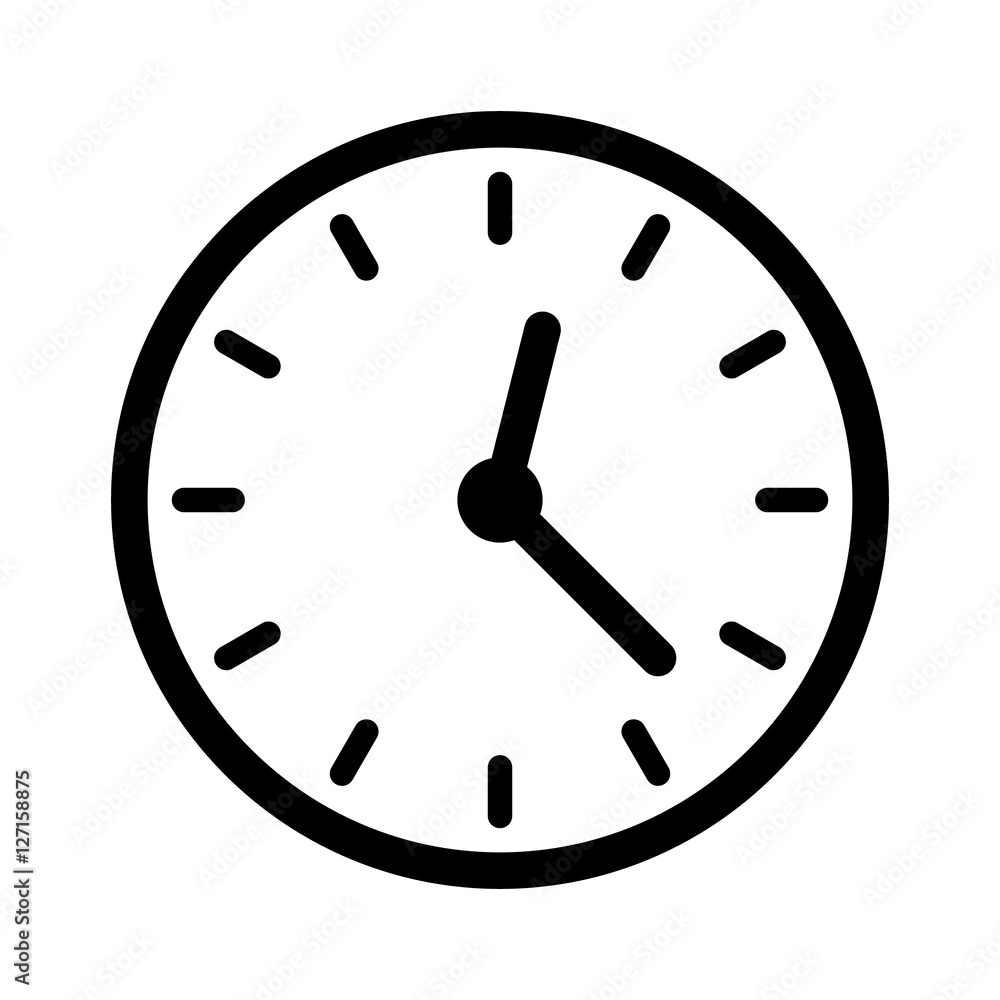 Clock face, clockface or watch face with hands line art icon for apps ... Clock face, clockface or watch face with hands line art icon for apps ...