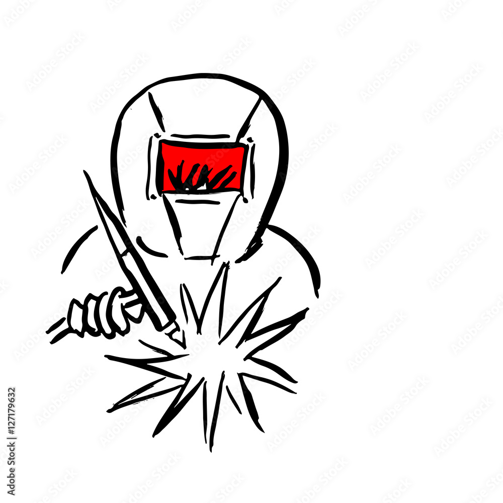Welder, sketch for your design Stock Vector | Adobe Stock