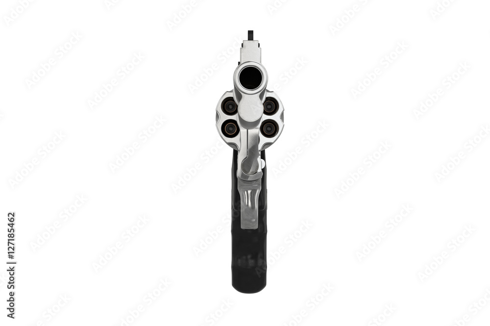 Revolver handgun ammunition, front view. 3D graphic Stock Illustration ...