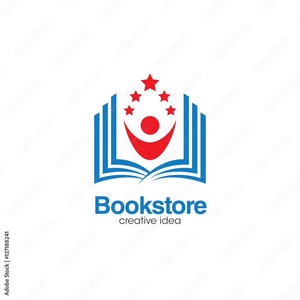 Creative Book Concept Logo Design Template Stock Vector | Adobe Stock