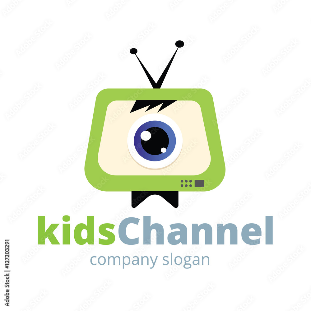 Kids channel logo, kids TV logo template. Stock Vector | Adobe Stock