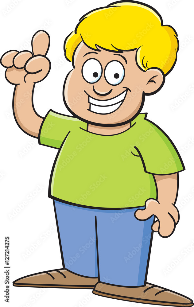 Cartoon illustration of a boy with an idea. Stock Vector | Adobe Stock