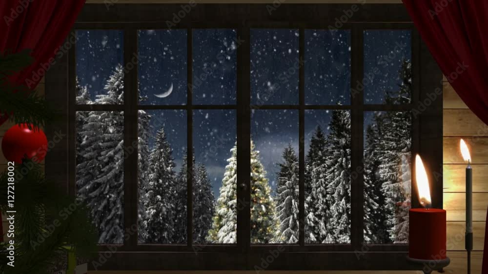 Open window for Christmas Stock Video | Adobe Stock