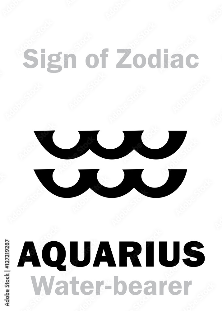 Astrology Alphabet: Sign of Zodiac AQUARIUS (The Water-bearer ...