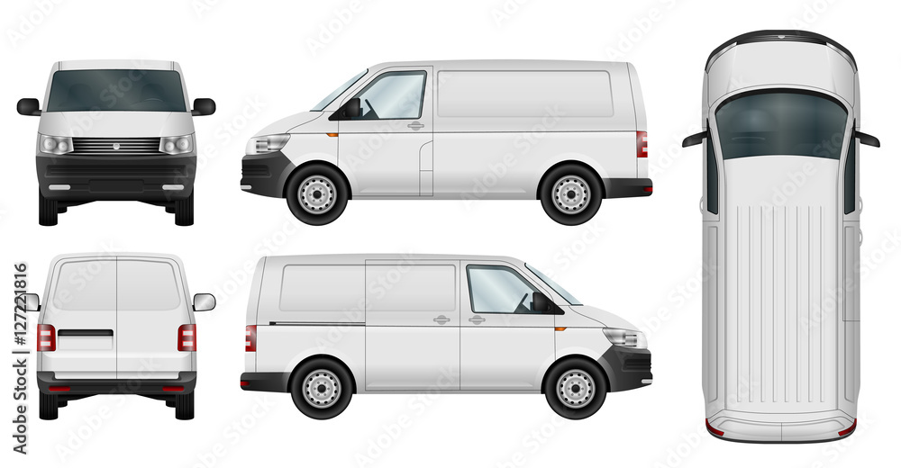 Car vector template. Cargo minivan isolated on white background. All ...