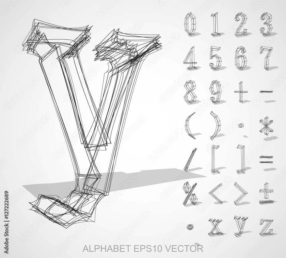 Vector illustration of a sketched Numbers And Mathematical Symbols ...