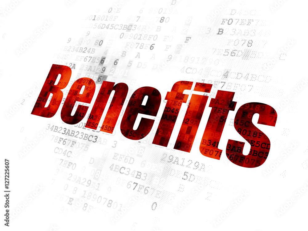 Business concept: Benefits on Digital background Stock Illustration ...