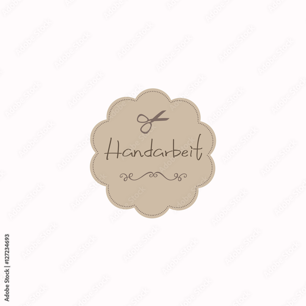 Handarbeit Sticker Stock-Illustration | Adobe Stock