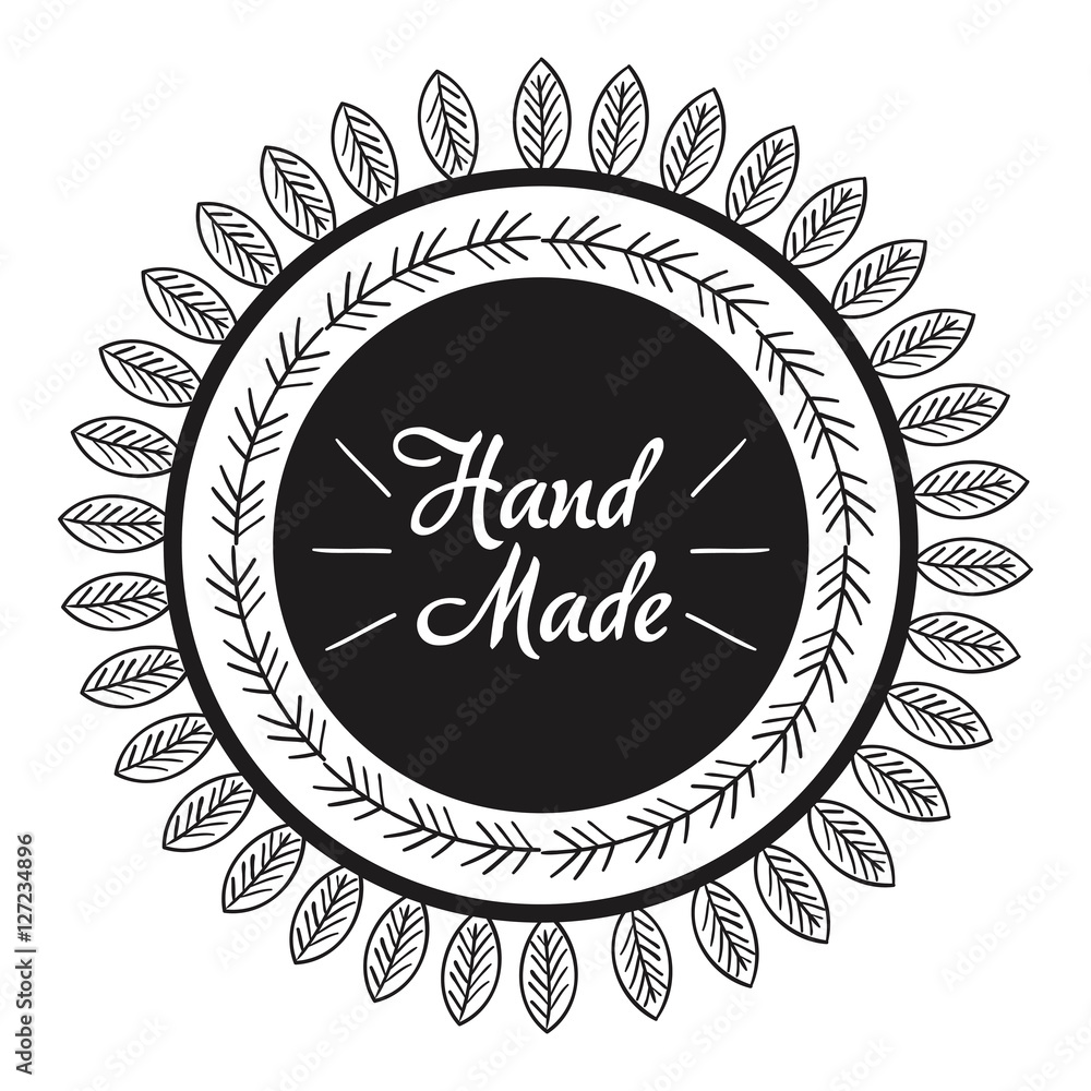 hand made label monochrome icon vector illustration design Stock Vector ...