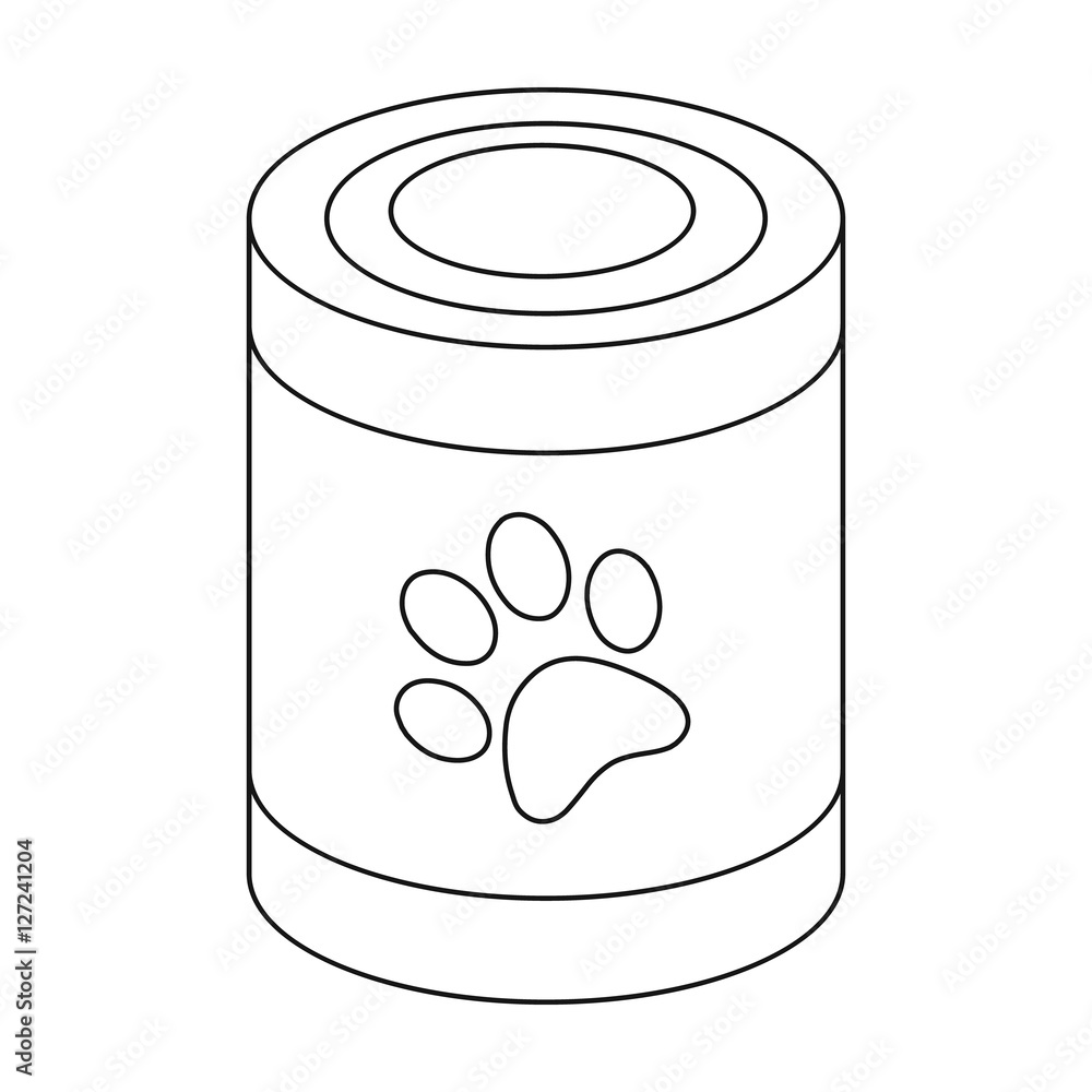 Dog food icon in outline style isolated on white background. Dog symbol ...