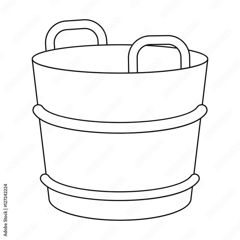 Milk bucket icon in outline style isolated on white background. Milk ...