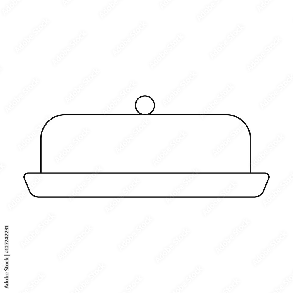 Butter icon in outline style isolated on white background. Milk symbol ...