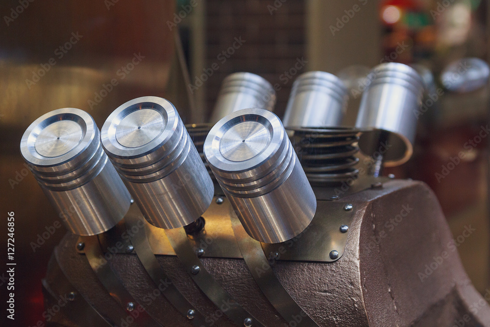 Stylized model of the internal combustion engine. Steampunk Stock Photo ...