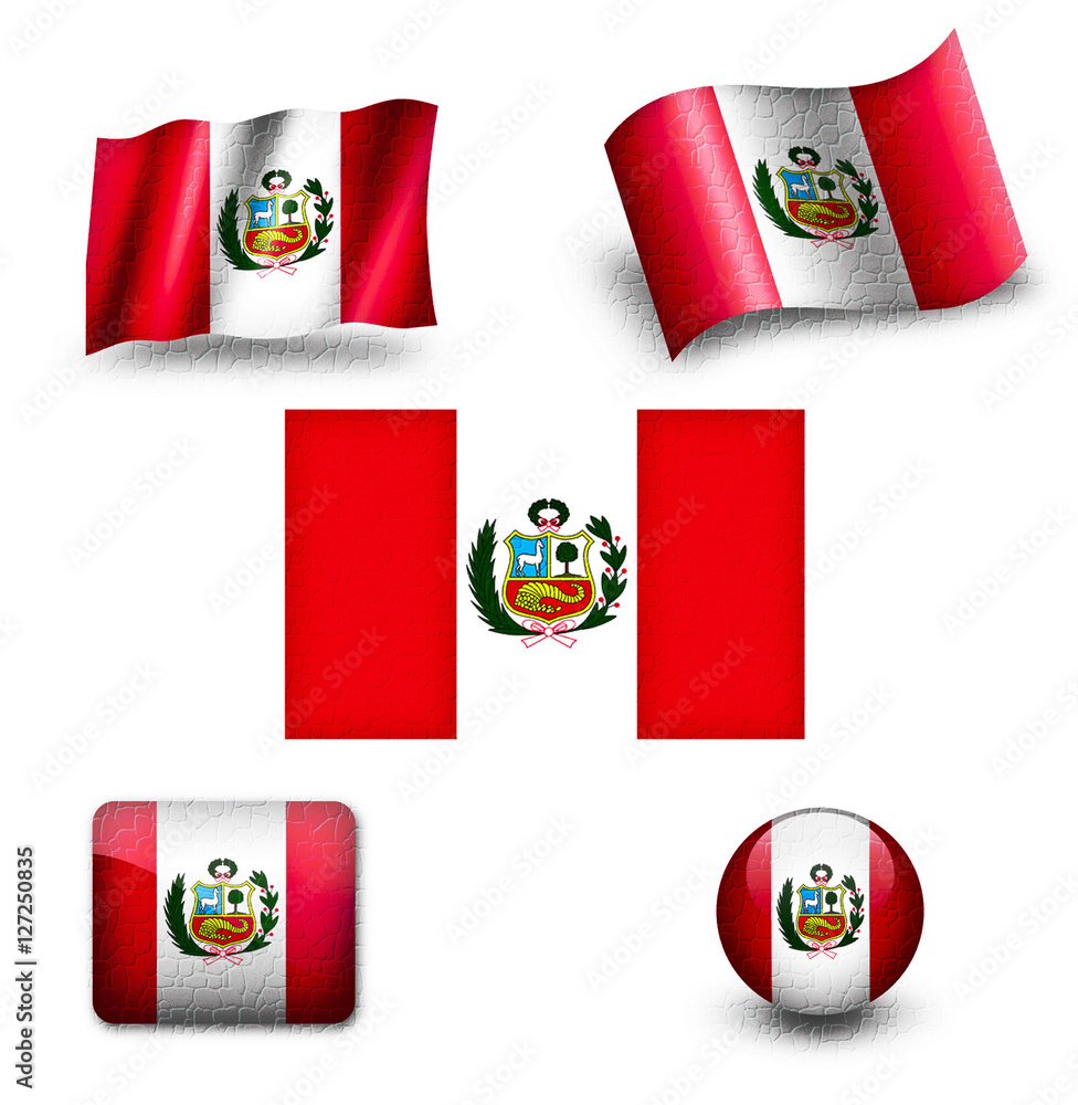 peru flag icon set Stock Illustration | Adobe Stock