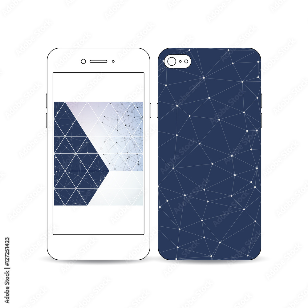 Mobile smartphone with an example of the screen and cover design ...