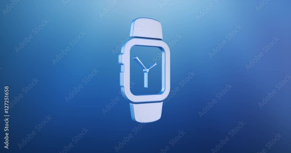 Animated Smart Watch Blue 3d Icon Loop Modules for edit with alpha ...