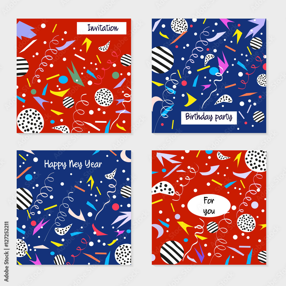 Set of party cards and invitations. Stock Vector | Adobe Stock