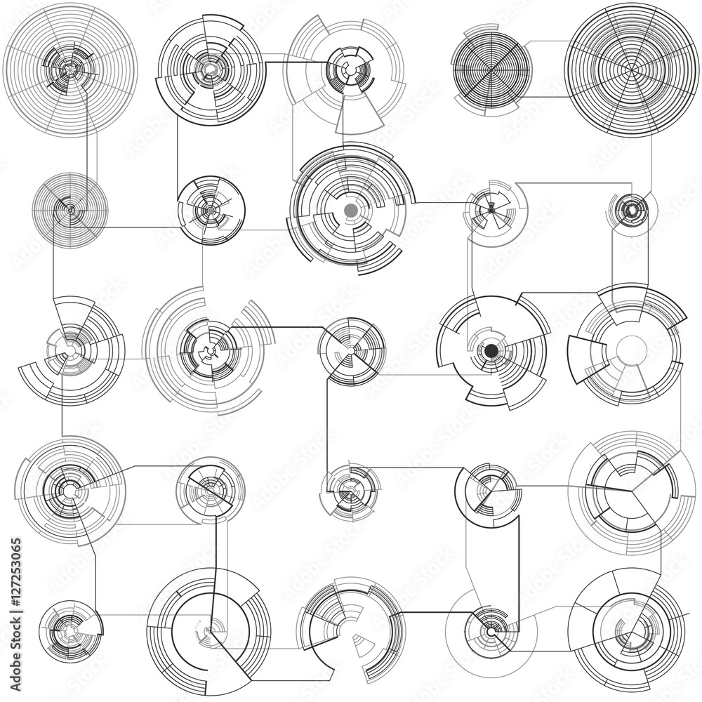 Abstract hud elements on white background. High tech motion design ...