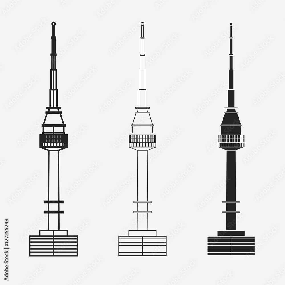 Namsan Tower In Seoul Stock Vector Adobe Stock