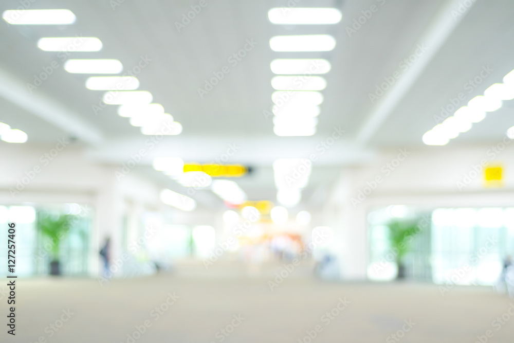 Blurred airport terminal with bokeh light background Stock Photo ...