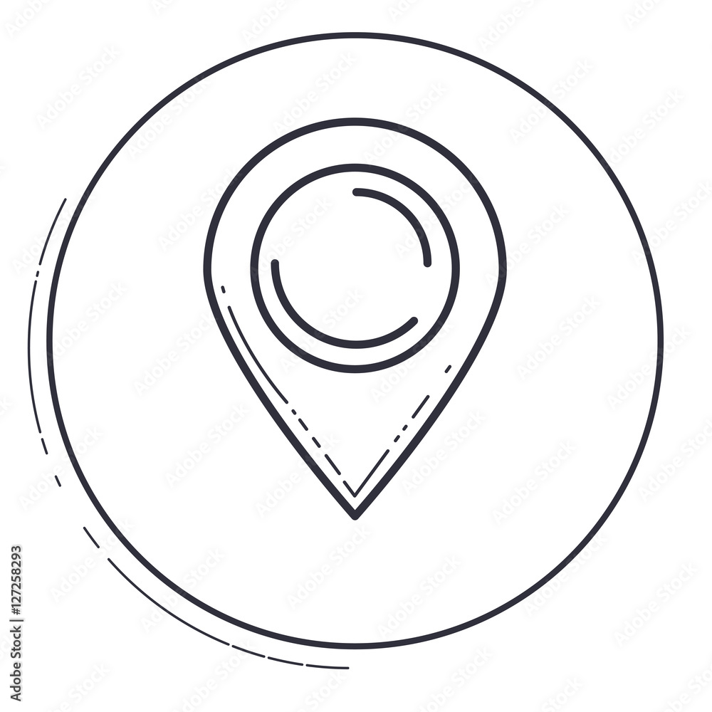 Vetor de Gps mark icon. Travel navigation route and road theme ...