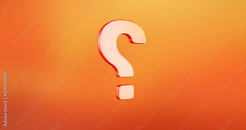 Animated Question Mark Red 3d Icon Loop Modules for edit with alpha ...