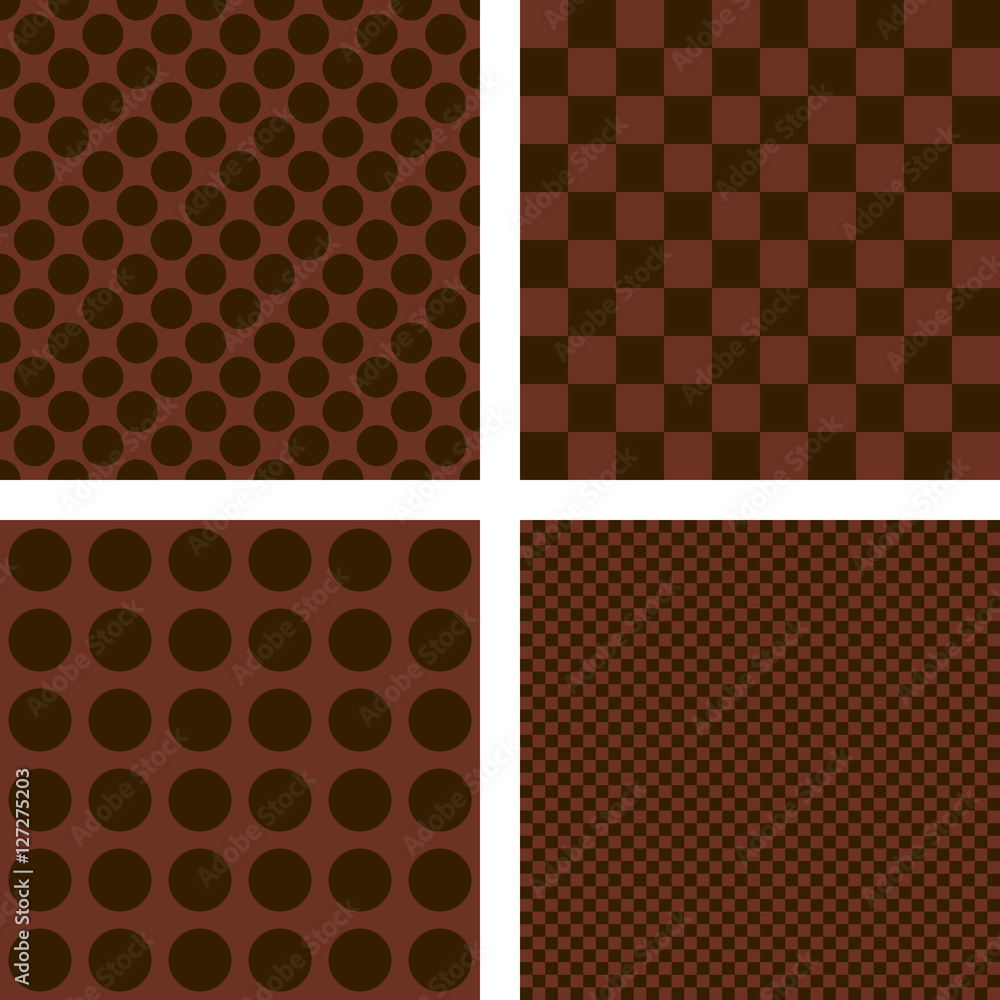Dark brown geometric shape wallpaper set Stock Vector | Adobe Stock