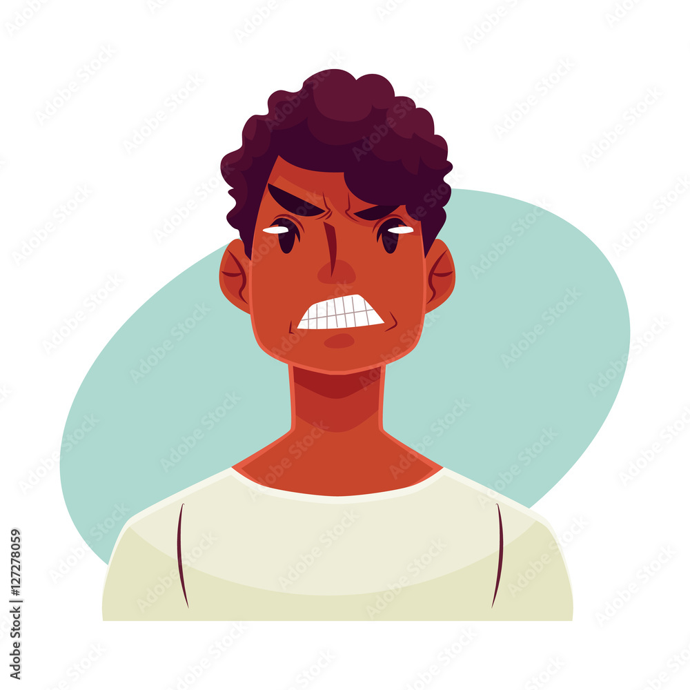 Mad Facial Expression Cartoon
