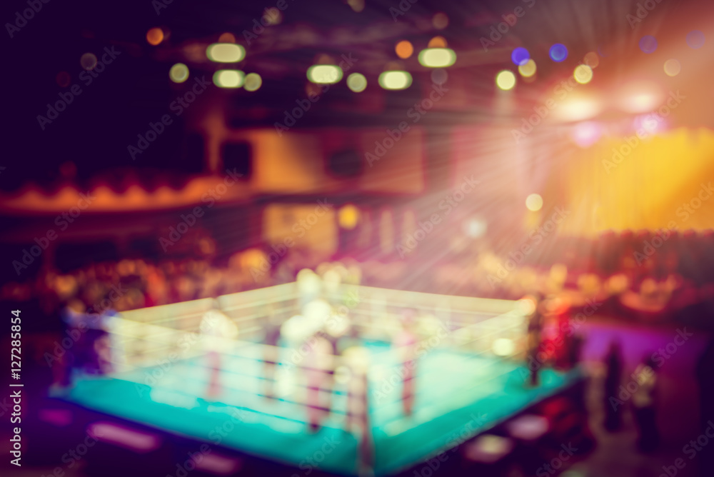 vintage blur boxing ring with spot light. Stock Photo | Adobe Stock