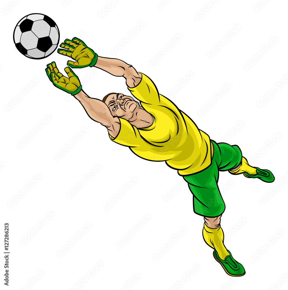 Cartoon Soccer Football Goalkeeper Player Stock Vector | Adobe Stock