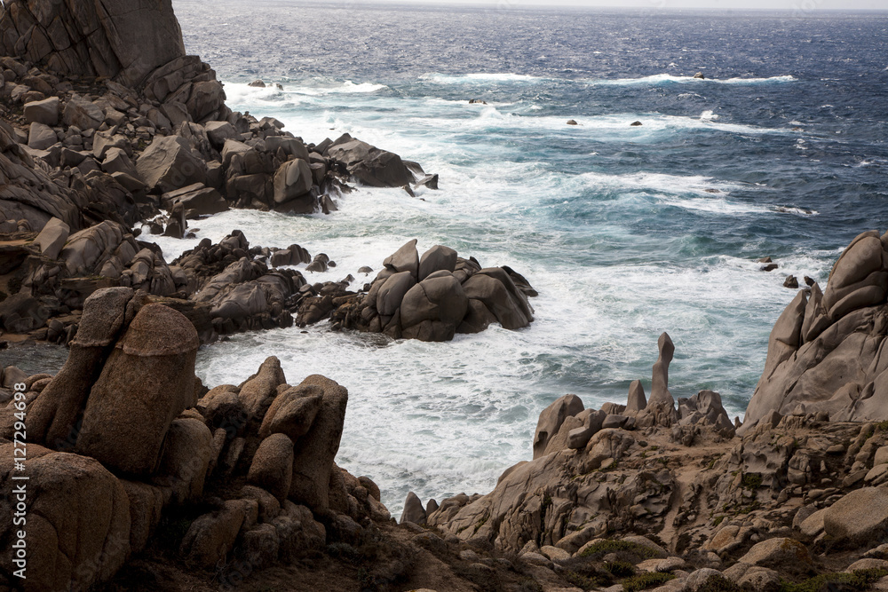 scogli con mare e onde in Sardegna Stock Photo | Adobe Stock