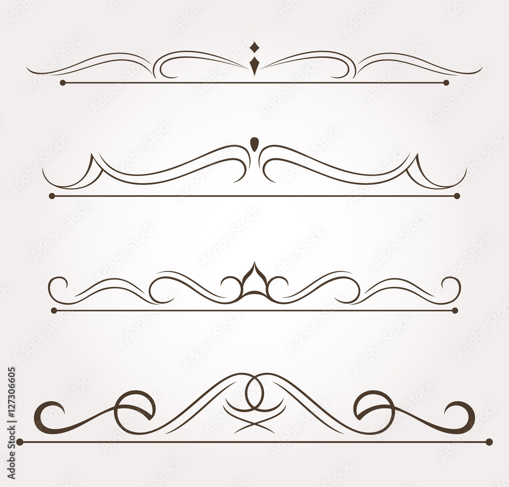 Set of four design elements and page decoration. Vector illustration ...