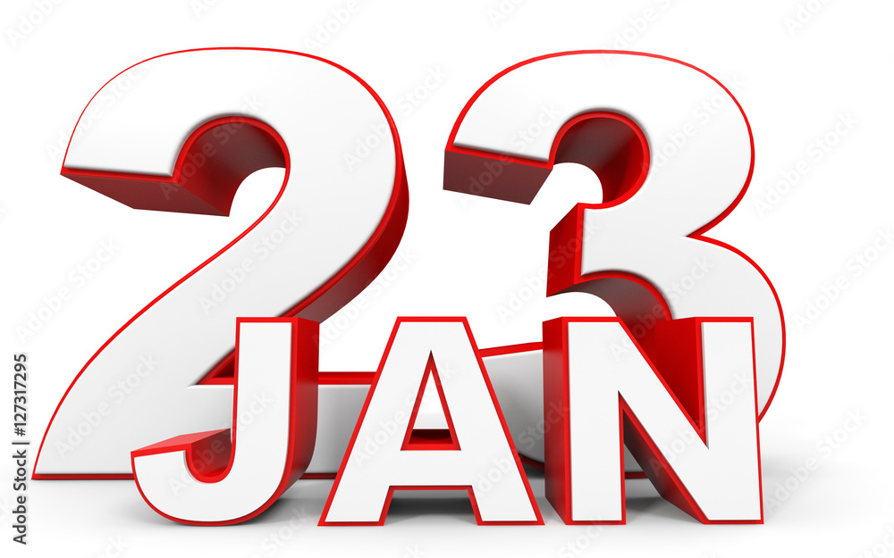 January 23. 3d text on white background. Stock-Illustration | Adobe Stock