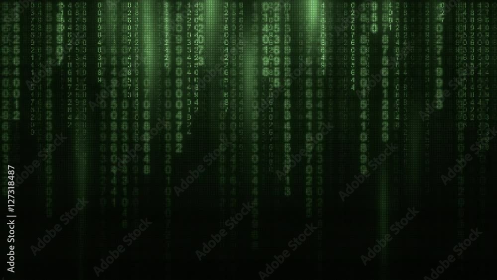 Random numbers falling down (code rain), dotty style (LCD screen): a ...