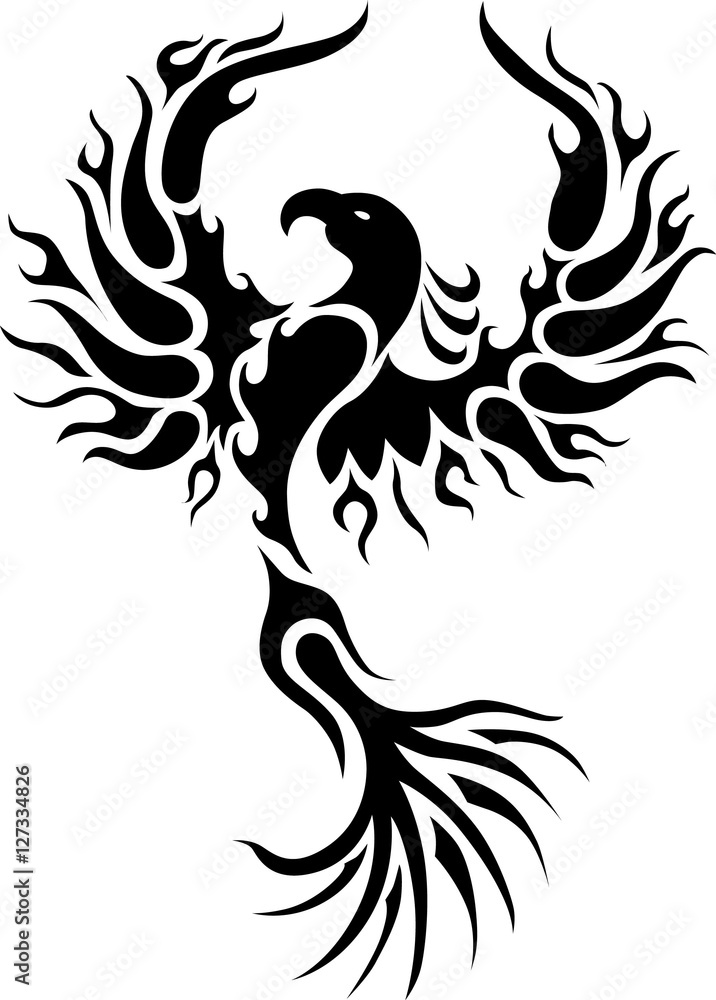 Phoenix Black And White Tribal