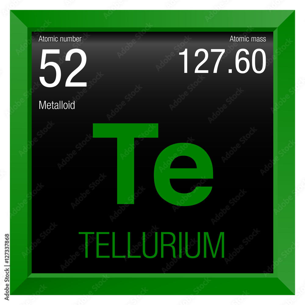 Tellurium Symbol. Element number 52 of the Periodic Table of the ...