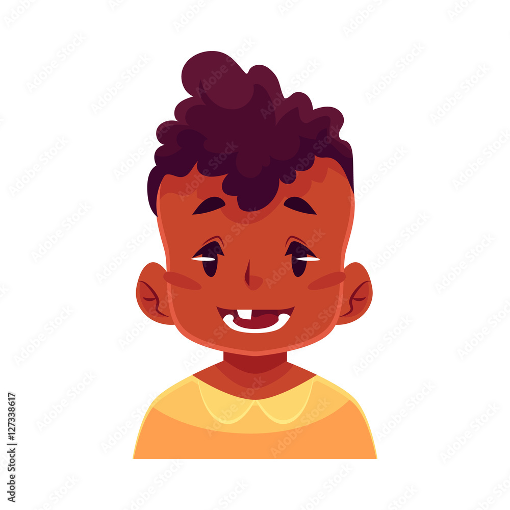 Little boy face expression, smiling facial expression, cartoon vector ...