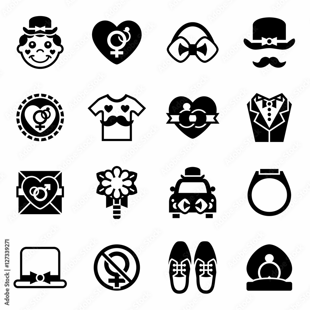 Vector Fiance icon set Stock Vector | Adobe Stock