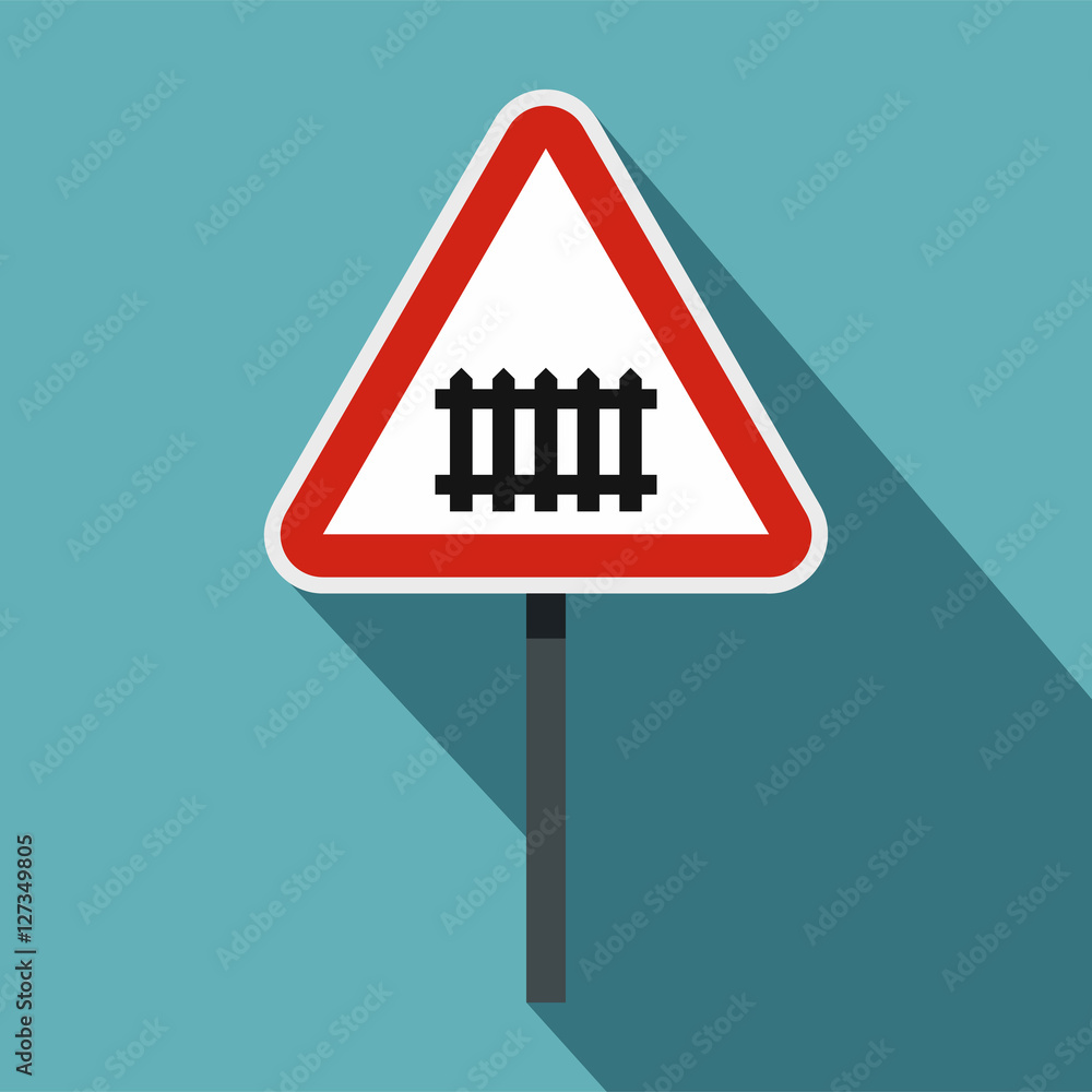 Warning road sign icon. Flat illustration of warning road sign vector ...